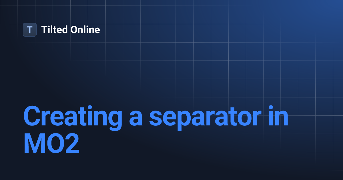 Creating a separator in MO2 | Tilted Online